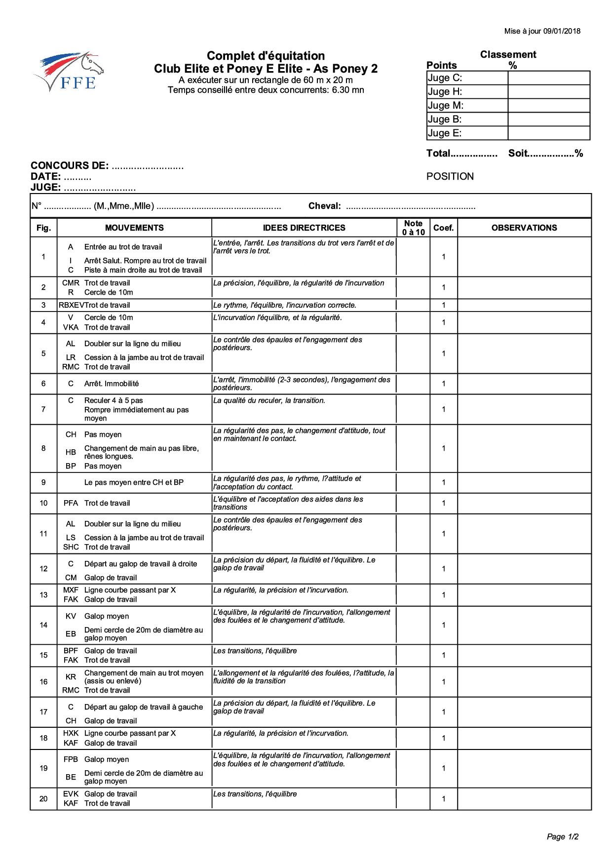 Reprises Complet d'équitation